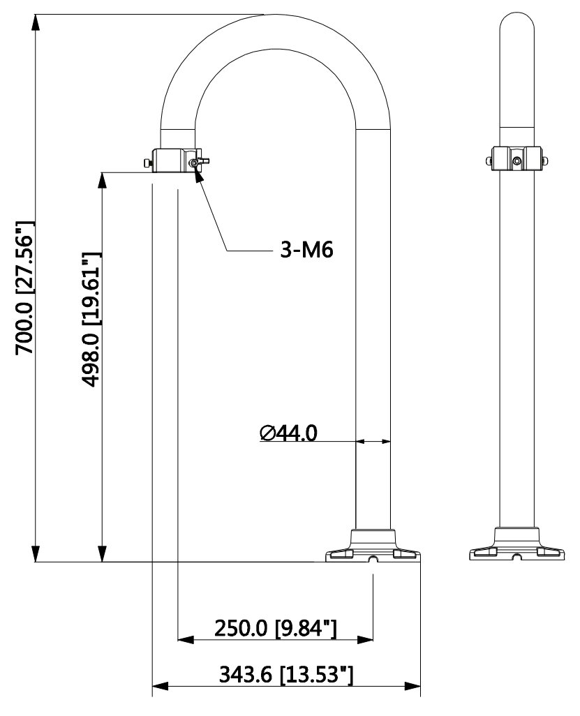 DAHUA PFB301S-E Rameno pro montáž kamery na parapet, výška 70cm ...