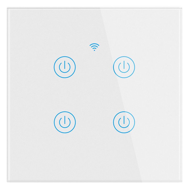 TINYCONTROL DS114 Wi-FI vypínač, 4 póly, TASMOTA, bez potřeby středního vodiče ATWSDS114 ...