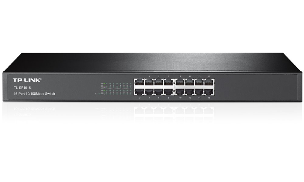 TP-LINK TL-SF1016 16-Port 10/100M Switch, 16 10/100M RJ45 Ports, 1U 19 ...