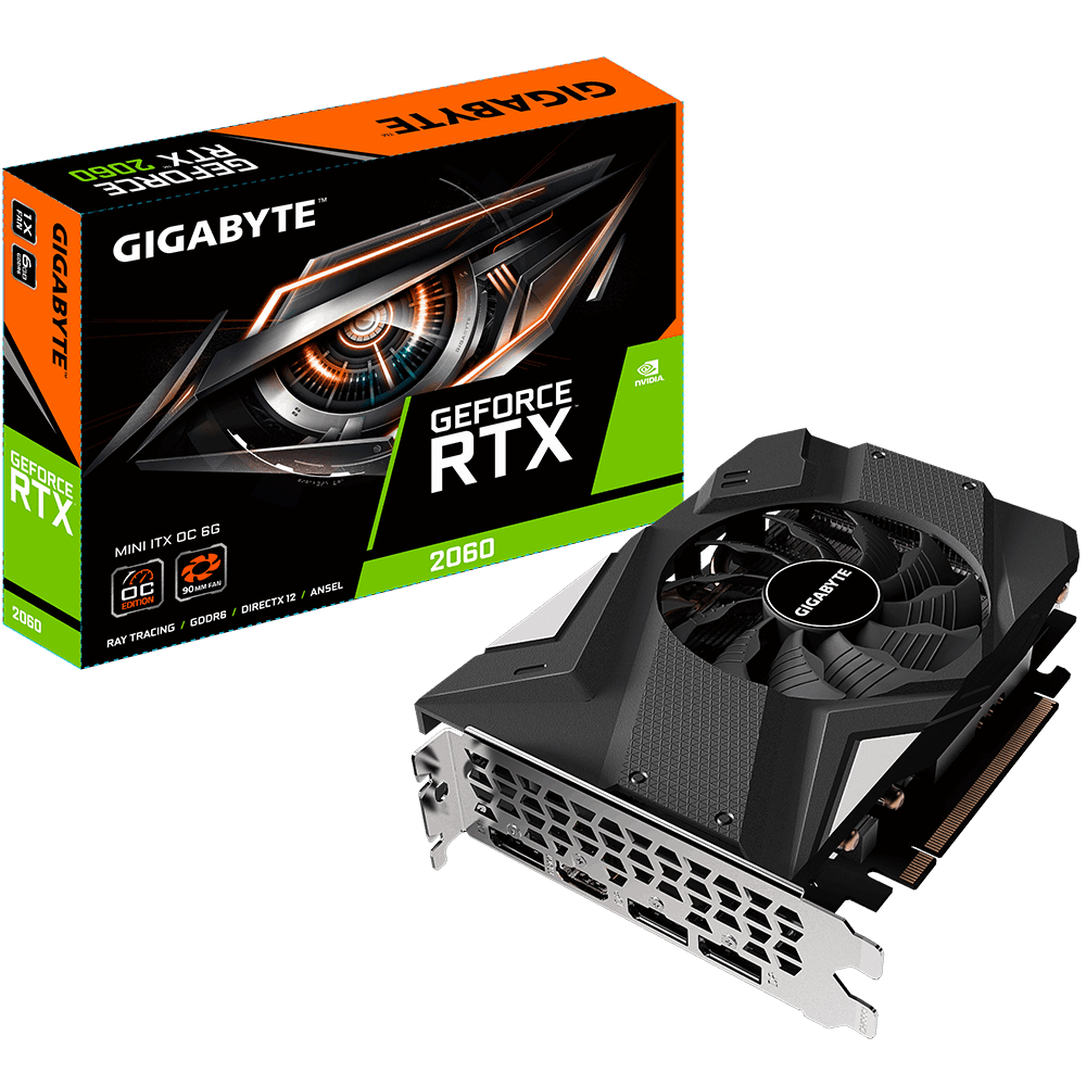 Gigabyte Geforce RTX 2060 MINI ITX OC 2.0, 6G GDDR6 GV-N2060IXOC-6GD 2. ...