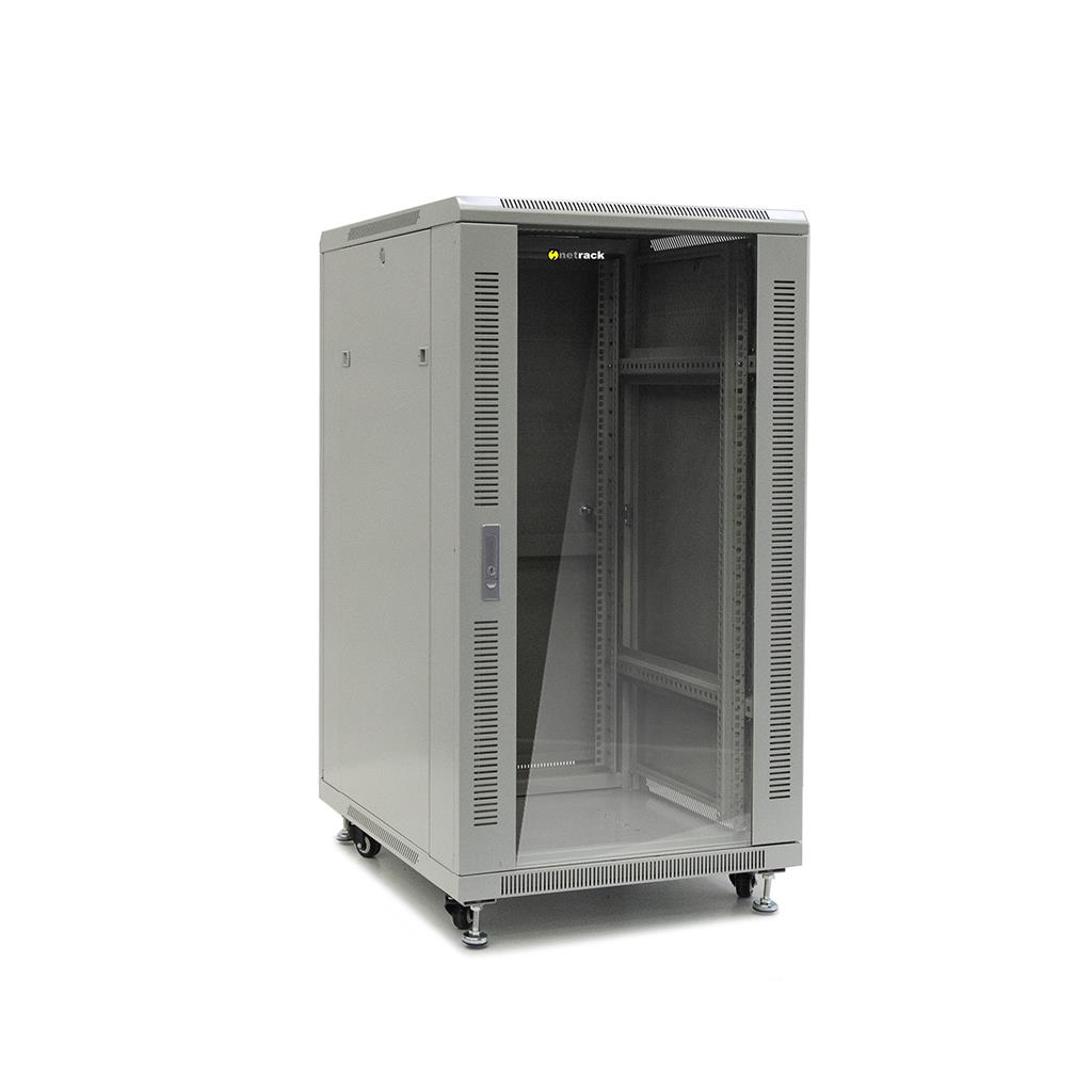 Netrack standing server cabinet 22U/600x800mm (glass door) -grey FULLY ...