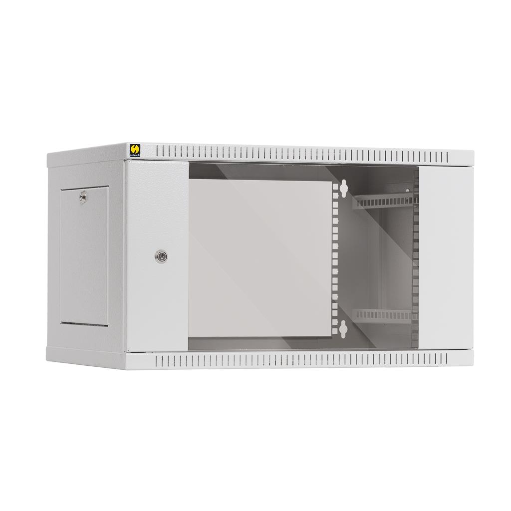 Netrack závesný rack 19'' 6U/400 mm,sklenené dvere,odnímateľný bočný ...