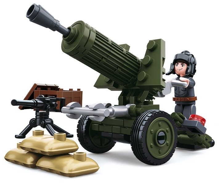 SLUBAN stavebnice WWII Serie Protitankový kanón, 76 dílků (kompatibilní ...